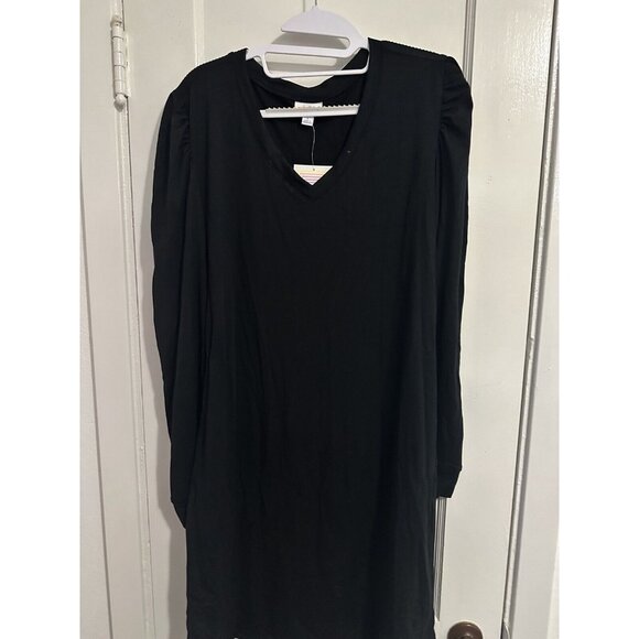 LuLaRoe | Dresses | Lularoe Ava Black Pullover Long Sleeve V Neck Dress ...
